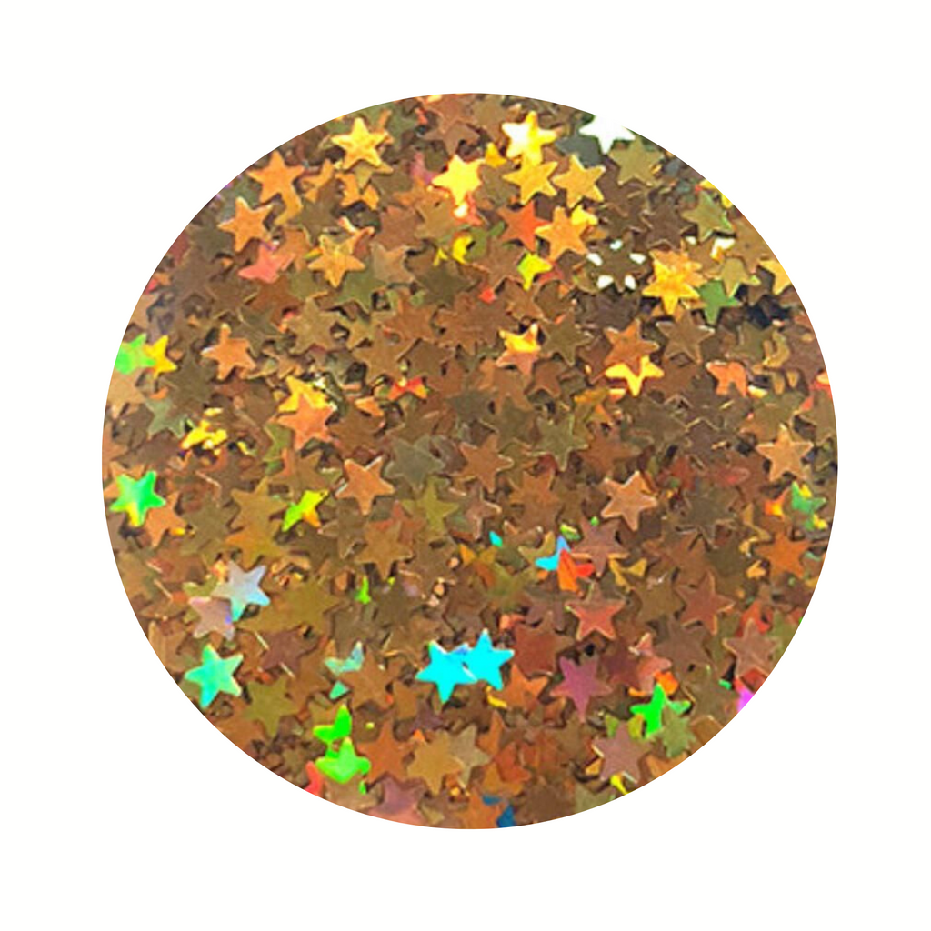 Holographic Gold Glitter Stars | Festival Glitter – Pretty Girl Cosmetics
